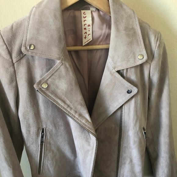 Current Air | Jackets & Coats | Current Air Pink Suede Biker Jacket ...